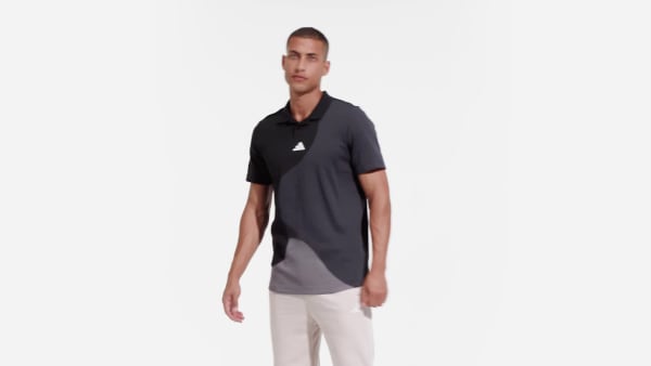 adidas Clubhouse Premium Classic Tennis Colorblock Polo Shirt - Black ...
